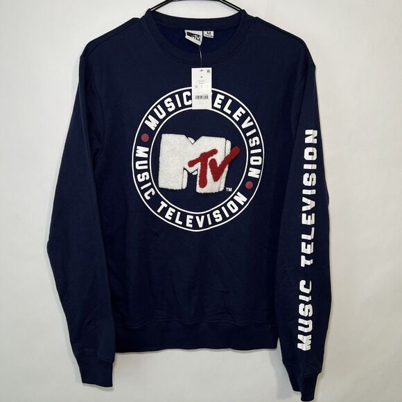 MTV | Tops | Mtv Crew Neck Sweatshirt Women Size M Medium Navy Blue ...